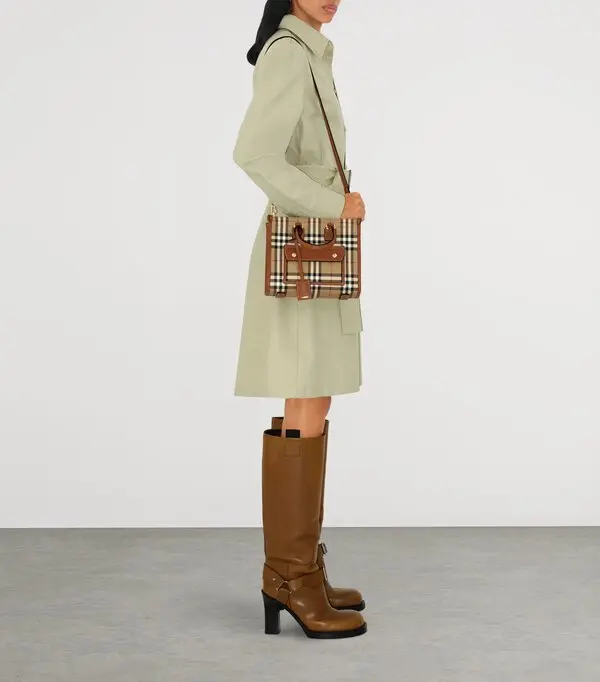Burberry Mini Check Freya Tote Bag - Brown