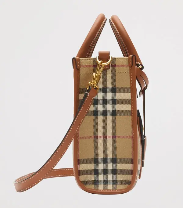 Burberry Mini Check Freya Tote Bag - Brown