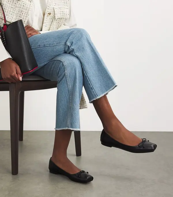 CHRISTIAN LOUBOUTIN Mamadrague Leather Ballet Flats - Black