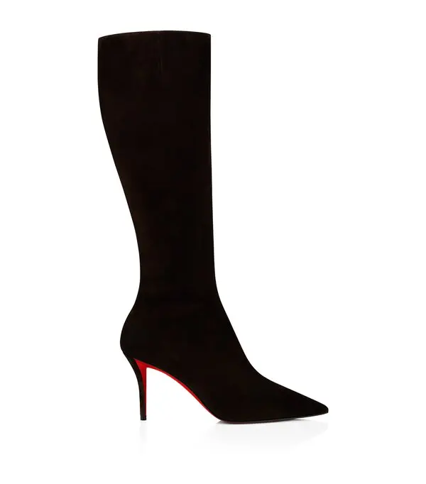 CHRISTIAN LOUBOUTIN Miss Z Botta 80 Suede Knee-high Boots - Brown