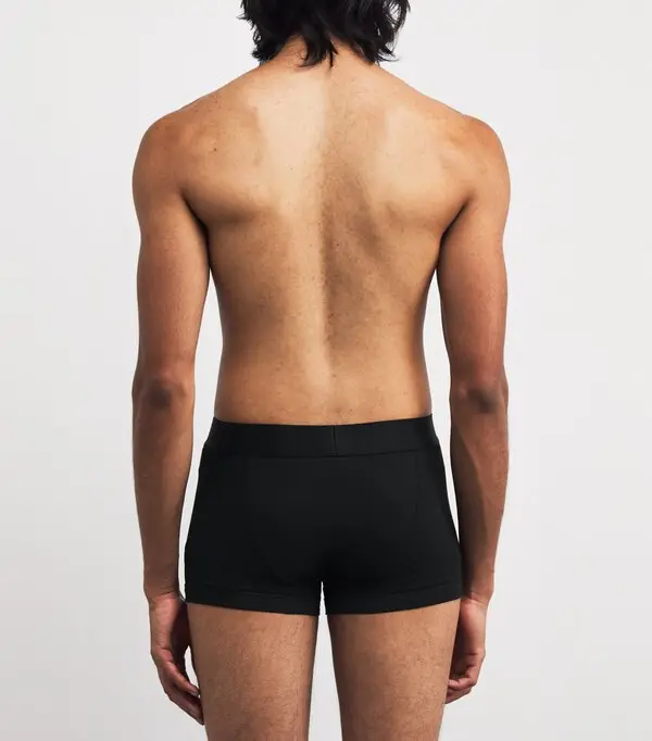 Emporio Armani Stretch-cotton Logo Trunks - Black