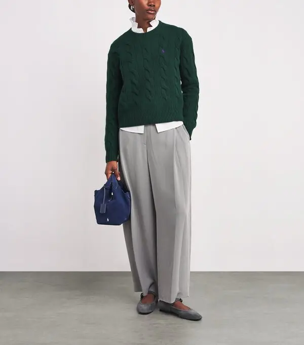 Polo Ralph Lauren Wool-cashmere Cable-knit Sweater - Green