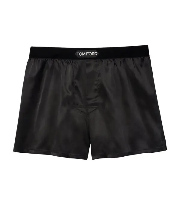 TOM FORD Stretch-silk Boxer Shorts - Black