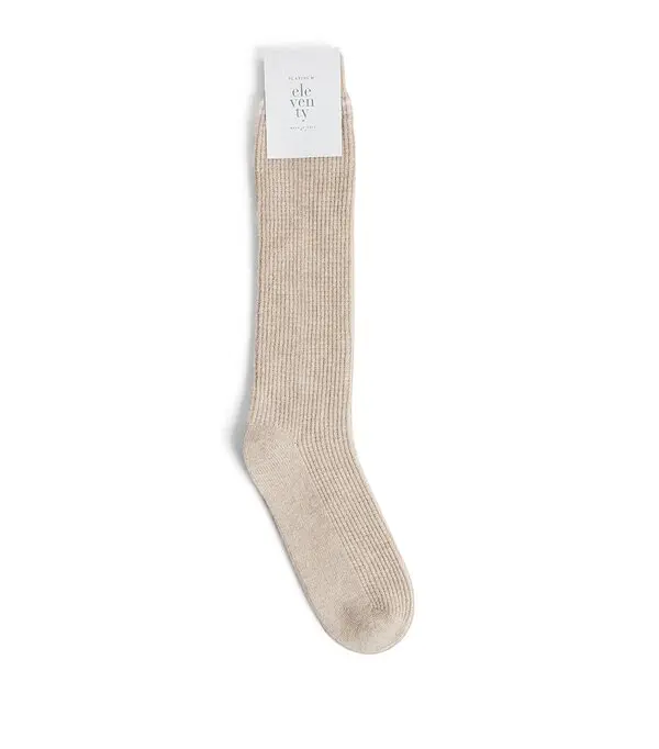 Eleventy Wool-blend Ribbed Socks - Beige