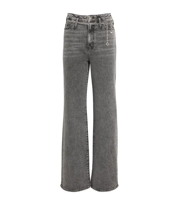 Maje Chain-detail Wide-leg Jeans - Black