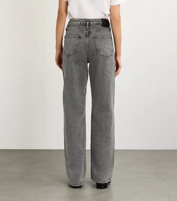 Maje Chain-detail Wide-leg Jeans - Black