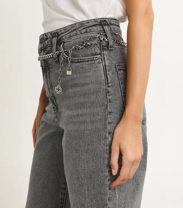 Maje Chain-detail Wide-leg Jeans - Black
