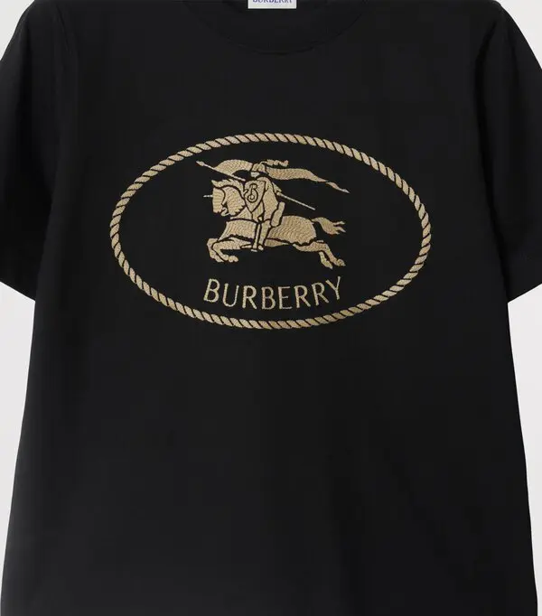 Burberry Cotton T-shirt With Knight Stamp - Black