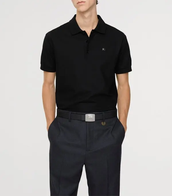 Burberry Cotton Ekd Polo Shirt - Black