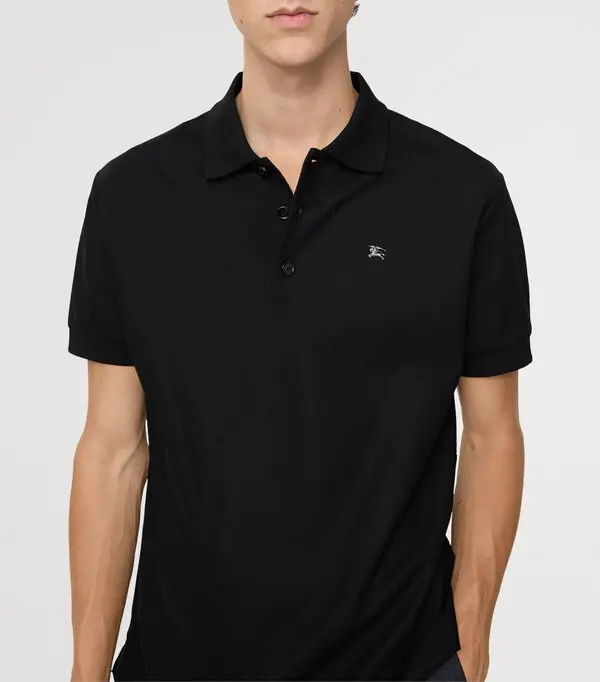 Burberry Cotton Ekd Polo Shirt - Black