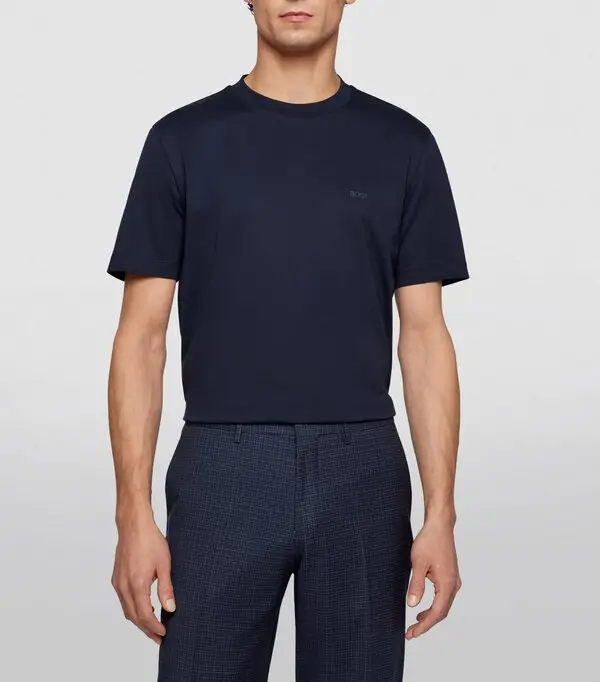 BOSS Cotton Logo T-shirt - Blue
