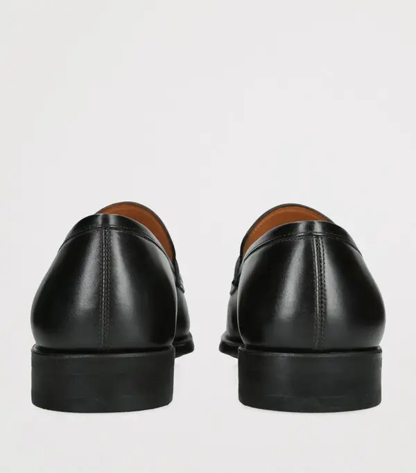 Magnanni Leather Madison Penny Loafers - Black
