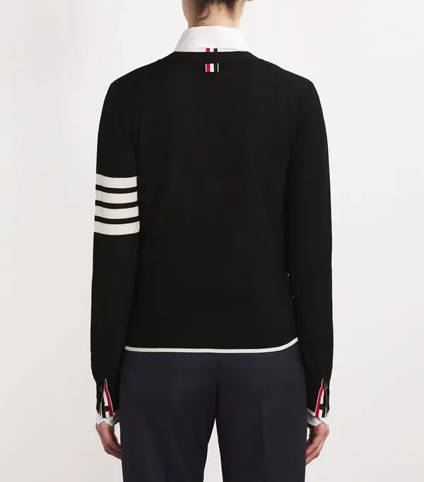 Thom Browne Virgin Wool Striped Cardigan