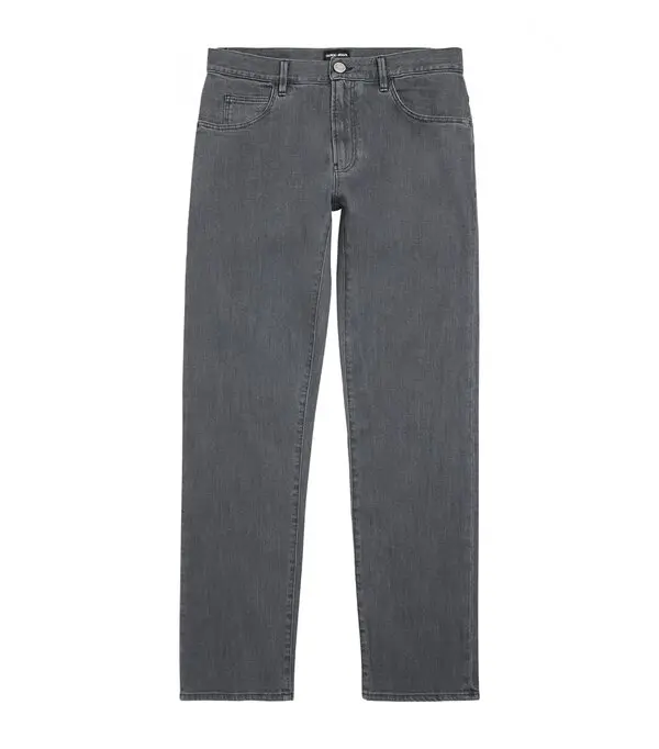 Giorgio Armani Stretch-cotton Straight Jeans - Grey