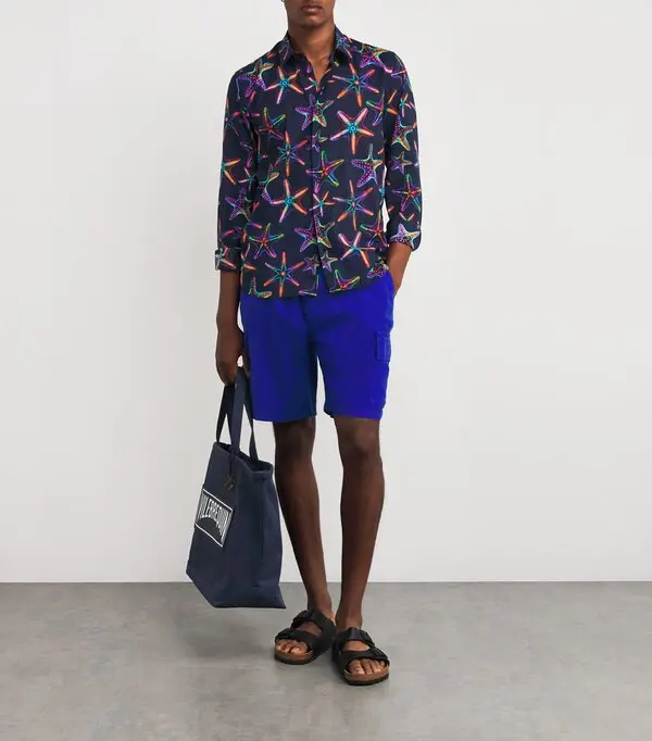 Vilebrequin Linen Baie Shorts - Blue
