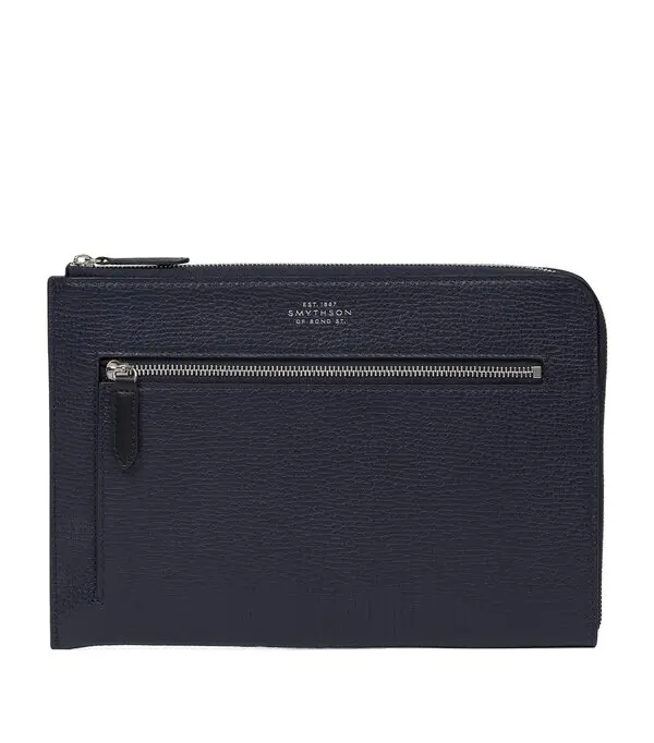 Smythson Leather Organiser Pouch - Blue