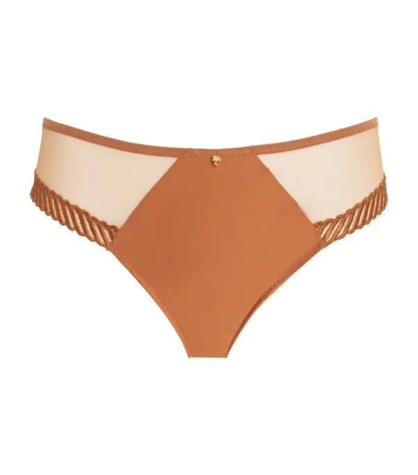 AUBADE Sheer Emotion Brazilian Briefs - Brown
