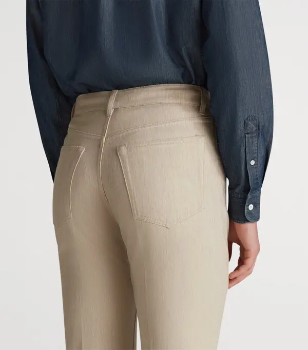 Dunhill Wool-blend Straight Leg Denim Trousers - Beige