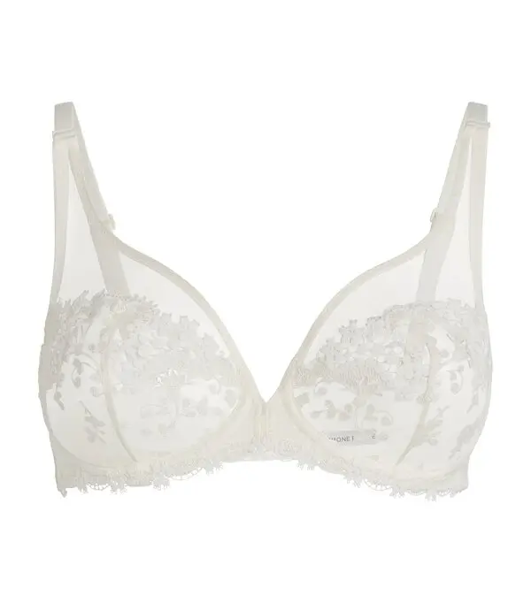 Simone Perele Embroidered Wish Plunge Bra - Beige