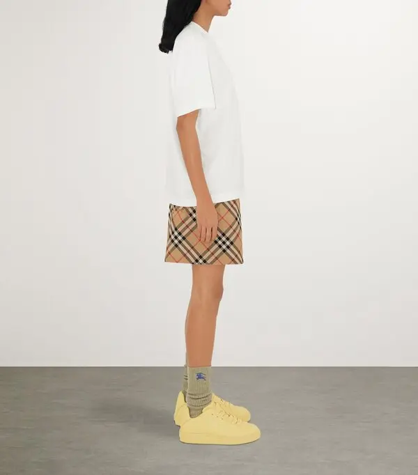 Burberry Twill Check Shorts - Yellow