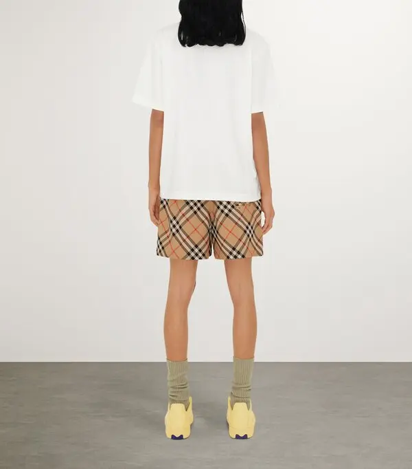 Burberry Twill Check Shorts - Yellow