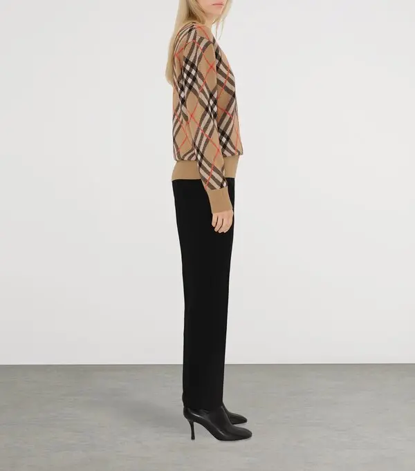 Burberry Wool-mohair Check Cardigan