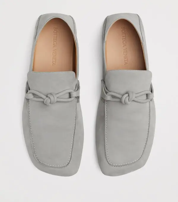 Bottega Veneta Nubuck Leather Loafers - Grey