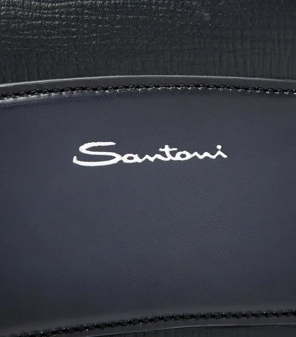 Santoni Leather Weekend Bag - Black