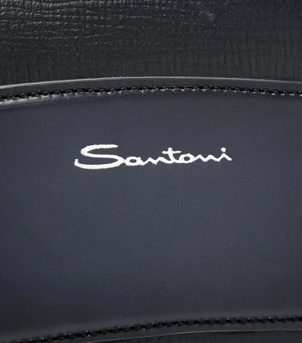 Santoni Leather Weekend Bag - Black