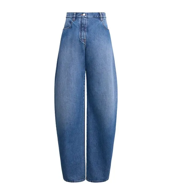 Alaïa Round Wide-leg Jeans - Blue