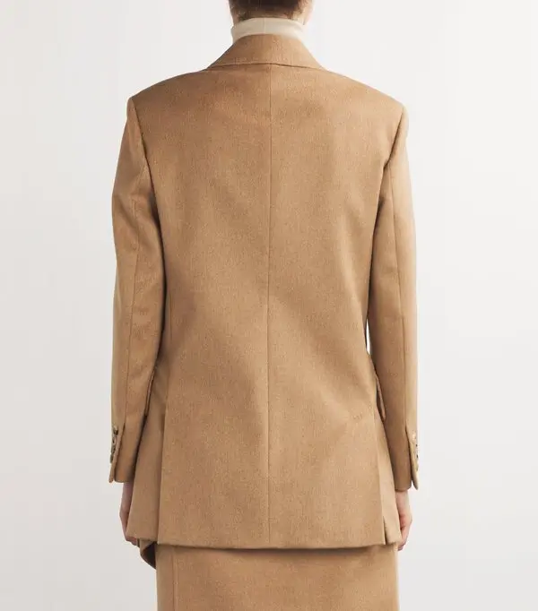 Max Mara Camel Hair Double-breasted Blazer - Beige
