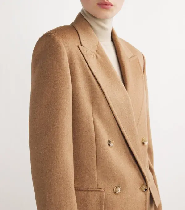 Max Mara Camel Hair Double-breasted Blazer - Beige