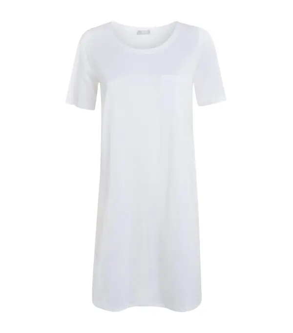 Hanro Cotton Deluxe Short Sleeve Nightdress - White