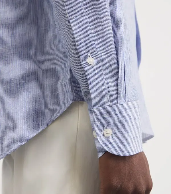 Paul & Shark Linen Stripe Shirt - Blue