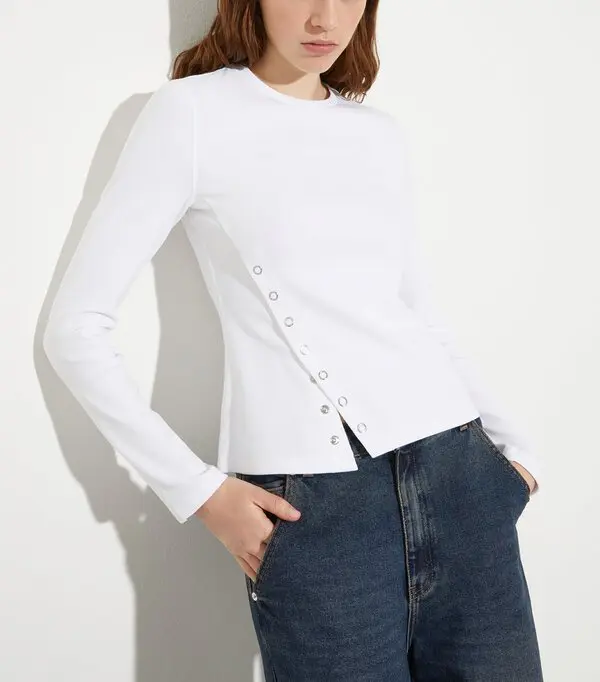 Max & Co. Jersey Asymmetric Long-sleeve T-shirt