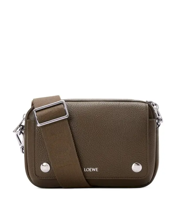Loewe Small Leather Messenger Bag - Grey