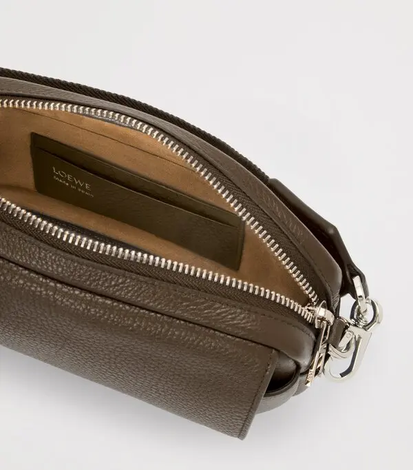 Loewe Small Leather Pebble Messenger Bag - Grey