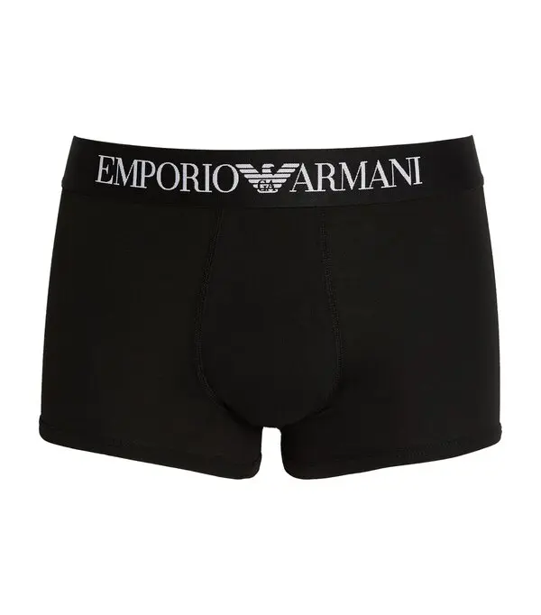 Emporio Armani Logo Motif Trunks - Black