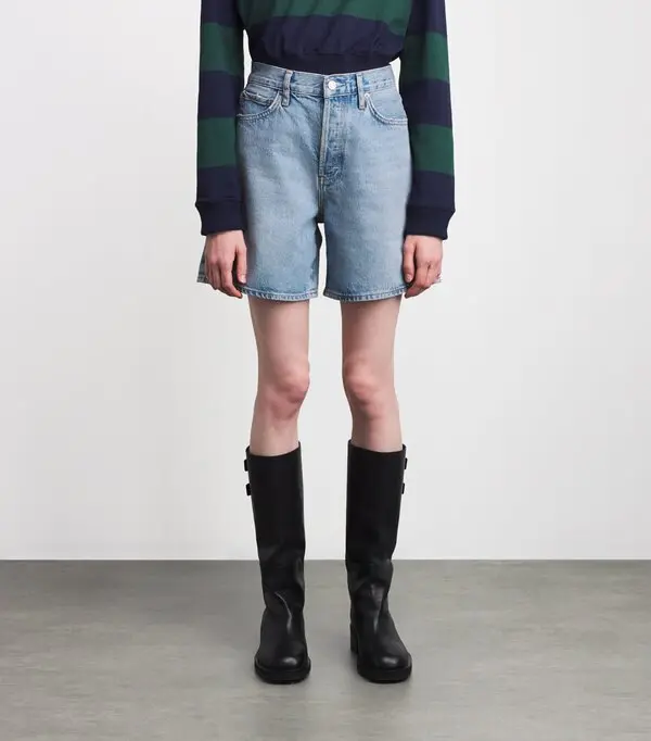 AGOLDE Dame Wide-leg Denim Shorts - Blue