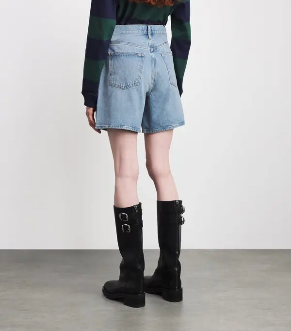 AGOLDE Dame Wide-leg Denim Shorts - Blue