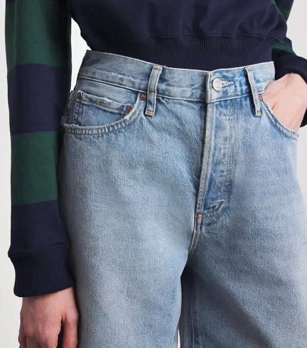 AGOLDE Dame Wide-leg Denim Shorts - Blue