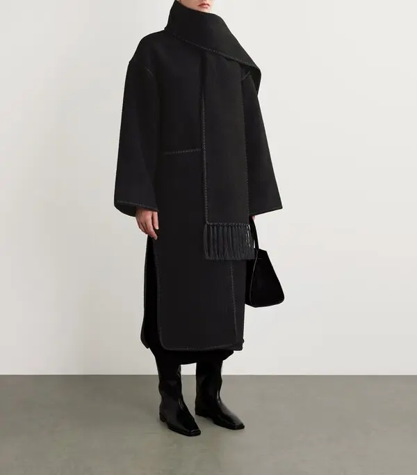 TOTEME Wool-blend Scarf Coat - Black