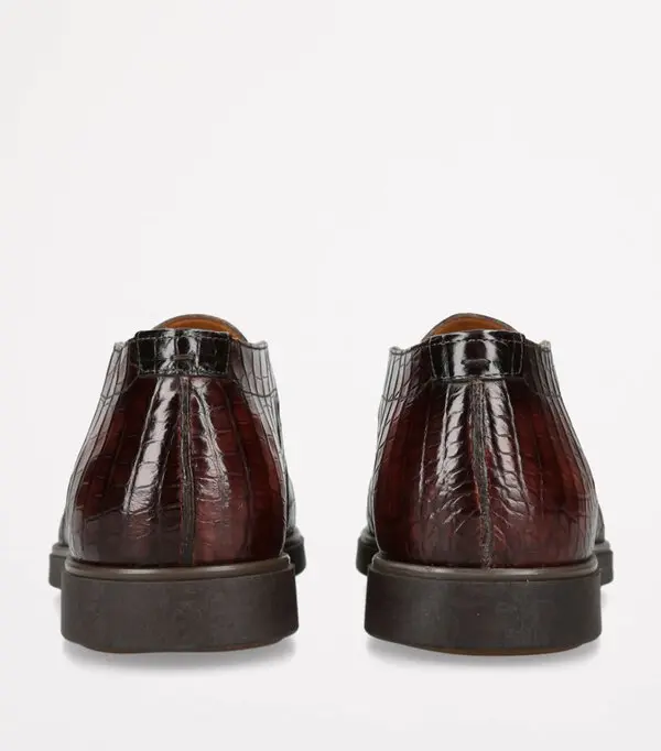 Magnanni Crocodile Pariaso Mid-Top Loafers - Brown  display picture 1