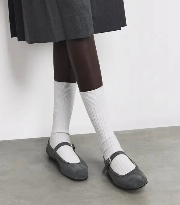 Le Monde Beryl Suede Mary Jane Ballet Flats