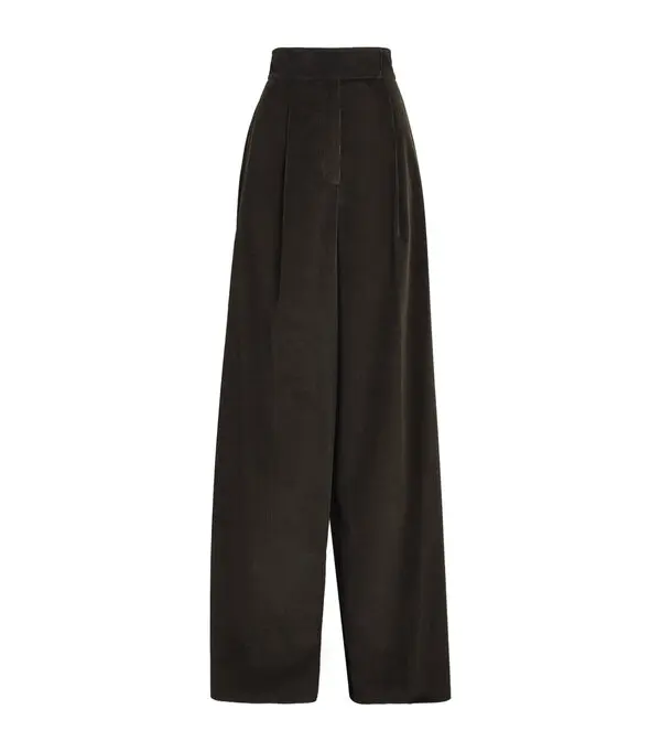 Max Mara Corduroy Wide-leg Trousers - Green