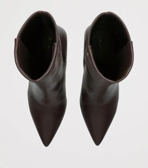 STUART WEITZMAN Leather Vinnie Ankle Boots 85
