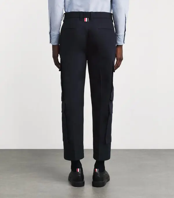 Thom Browne Cotton Cargo Trousers - Navy