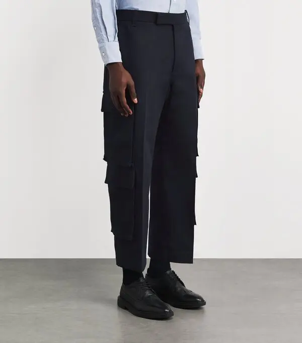 Thom Browne Cotton Cargo Trousers - Navy
