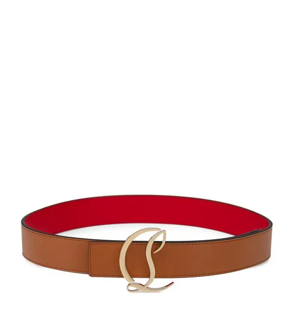 CHRISTIAN LOUBOUTIN Cl Logo Leather Belt - Red