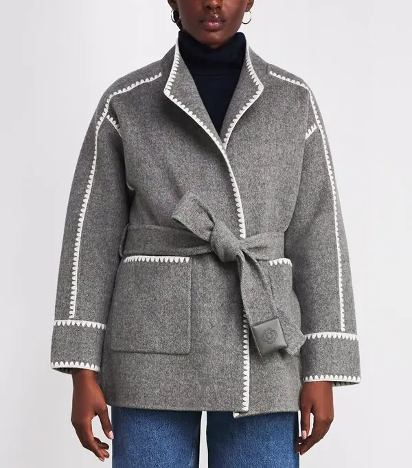 Maje Wool-blend Wrap Coat